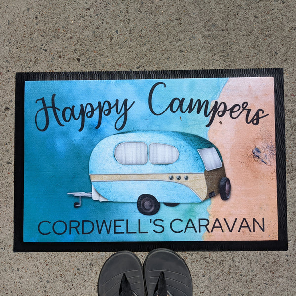 Happy Campers caravan mat – Personalised Doormats